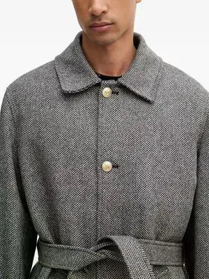 Drole De Monsieur Belted Checked-collar Coat