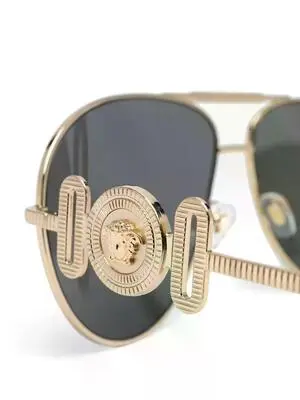 Versace Medusa Hardware Aviator Sunglasses