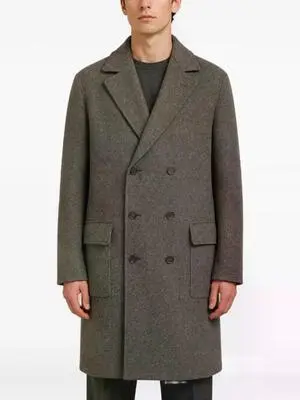 RETORI Double-breasted Wool Coat With Damier Embroidery