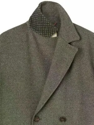 RETORI Double-breasted Wool Coat With Damier Embroidery