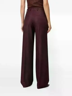 RETORI Retroà Embroidered Wool And Cashmere Flannel Trousers
