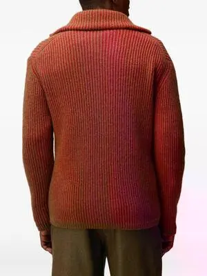 RETORI Ribbed Knit Zip-up Cardigan
