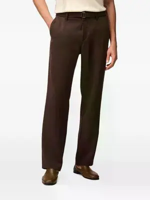 RETORI Retro' Belted Straight-leg Trousers In Chocolate Linen
