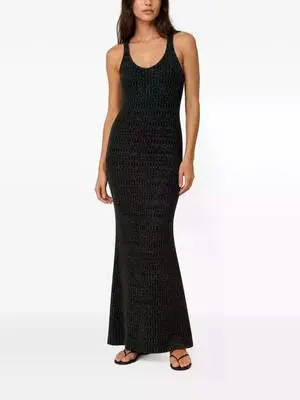 RETORI Retrofit Micro-check Knit Maxi Dress