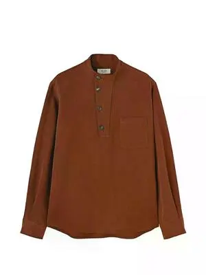 RETORI Band-collar Half-placket T-shirt