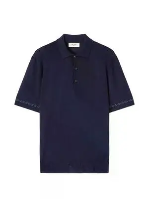 RETORI Damier Patterned Knit Polo Shirt