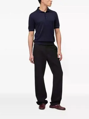 RETORI Damier Patterned Knit Polo Shirt