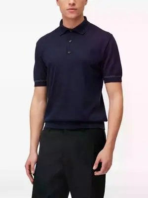 RETORI Damier Patterned Knit Polo Shirt