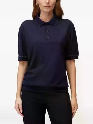 RETORI Damier Patterned Knit Polo Shirt