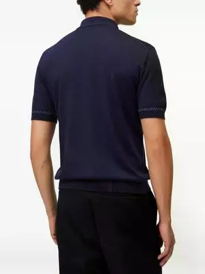 RETORI Damier Patterned Knit Polo Shirt