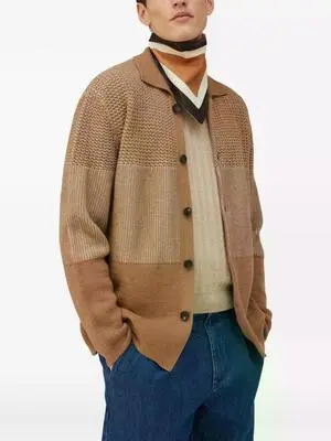 RETORI Bicolor Effect Virgin Wool Cardigan