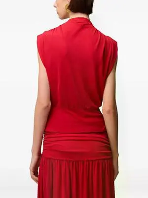 RETORI Retrol Draped High Neck Sleeveless Jersey Blouse