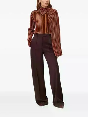 RETORI Retroi Striped Wool Plissé Blouse