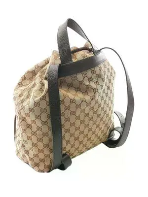 Gucci Gg Canvas Drawstring Backpack