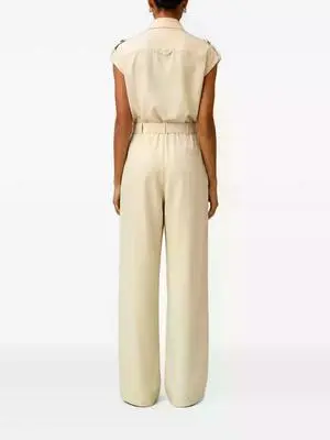 RETORI Belted Silk Jumpsuit - Neutrals