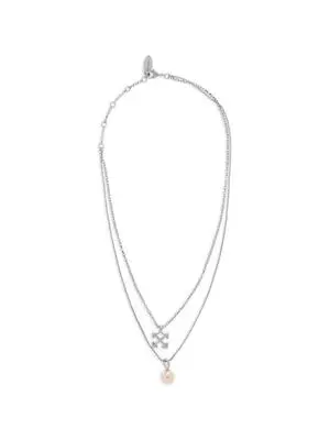 Off-White Arrows Faux-pearl Layered Necklace - Silver