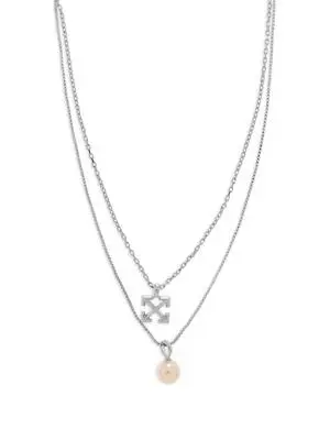 Off-White Arrows Faux-pearl Layered Necklace