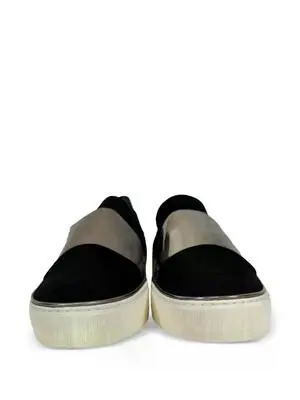 STUART WEITZMAN Velvet Metallic Panel Slip-on Sneakers