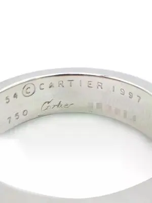 Cartier 18k White Gold Tank Ring With Square-cut Citrine