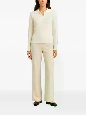 RETORI Retro Jacquard-knit Long-sleeve Polo Shirt