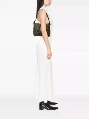 Fendi Zucca Canvas Double Flap Mamma Shoulder Bag