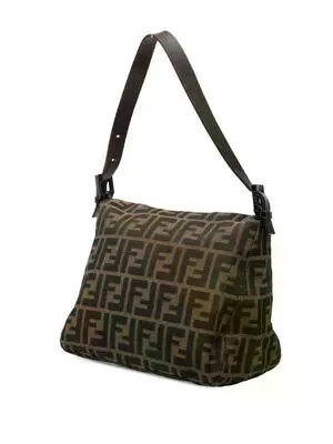 Fendi Zucca Canvas Double Flap Mamma Shoulder Bag