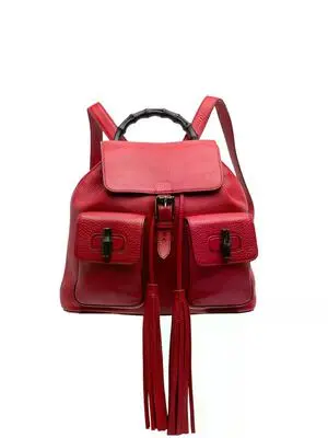 Gucci Leather Bamboo Tassel Backpack