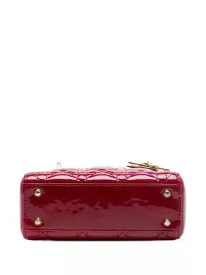 Dior Mini Patent Cannage Lady Satchel - Red