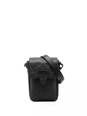 LOUIS VUITTON Monogram Taurillon Vertical Trunk Wearable Wallet Crossbody Bag - Black