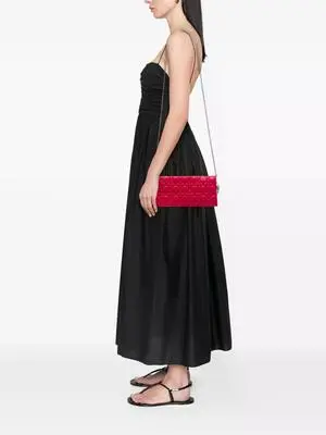 Dior Lambskin Cannage Lady Chain Convertible Clutch Crossbody Bag - Red