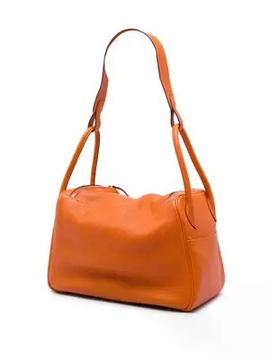 Hermès Clemence Leather Lindy 34 Satchel - Orange