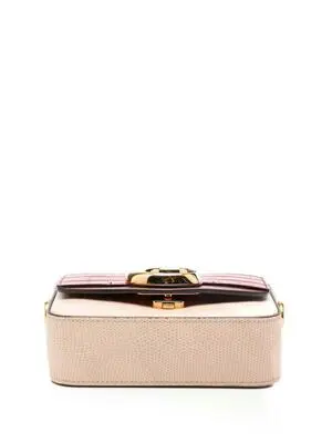 Chloé Mini Bicolor Croc Embossed Calfskin C Satchel - Red