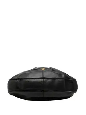 Burberry Large Leather Hobo Shoulder Bag