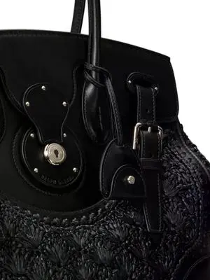 Ralph Lauren Soft Ricky 33 Braided Tote Bag - Black
