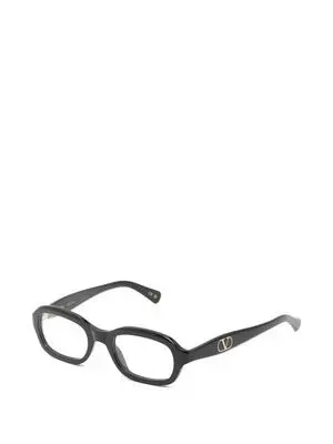 Valentino Garavani Logo Detail Oval Frame Glasses