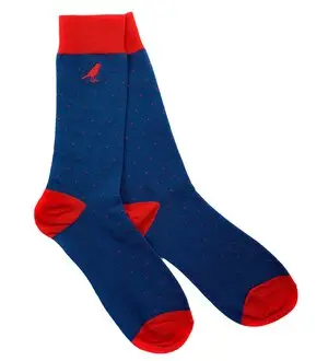 WHALLEY FINCH Blue / Red Altona Dots Gibraltar & Scarlet - Blue/red