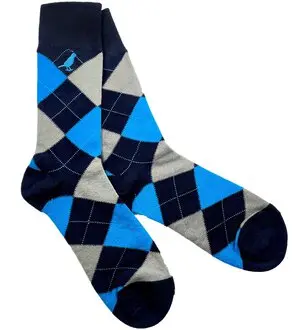 WHALLEY FINCH Blue / Grey Argyle Navy & Blue - Blue/grey
