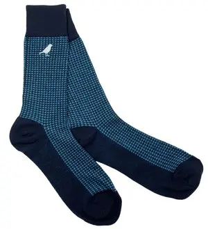 WHALLEY FINCH Houndstooth & Navy - Blue