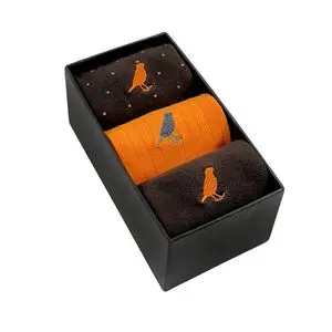 WHALLEY FINCH Colwood Three-pair Boxed Socks - Brown