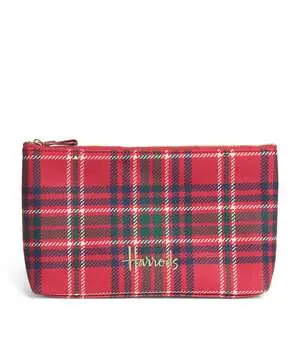 Harrods Small Tartan Logo Pouch - Red