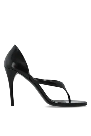 Alaïa Leather Heeled Mules - Black