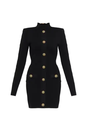 Balmain Dress With Decorative Buttons - Black