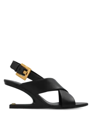 Balmain Anthem" Wedge Sandals - Black