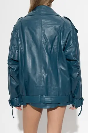 Balmain Leather Jacket With Belt