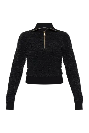 Balmain Sweater With A Collar - Black