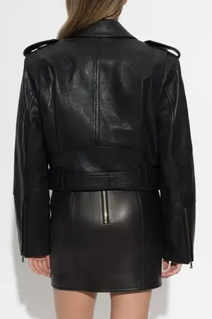 Balmain Leather Jacket With Belt