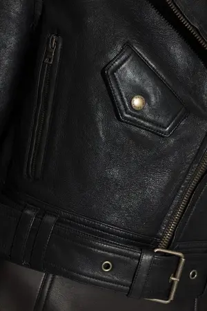 Balmain Leather Jacket With Belt