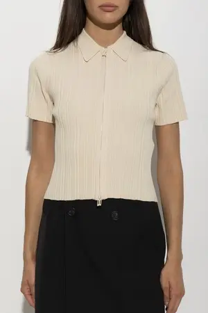 Victoria Beckham Ribbed Short Sleeve Top