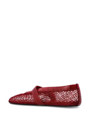 Alaïa Mesh Ballerina Flats With Buckled Strap - Red