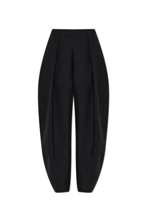 RÓHE Wool Pleated Trousers - Black